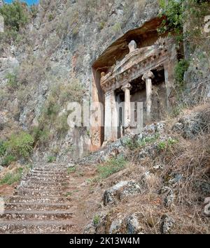 The Tomb of Amyntas, also known as the Fethiye Tomb is an ancient tomb ...