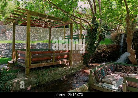 Turkish outdoor dastarkhan, meal setting Stock Photo - Alamy