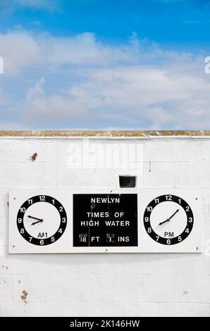 Tide times at Newlyn harbour in Cornwall, UK Stock Photo - Alamy