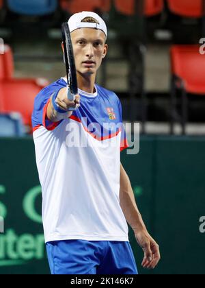 Jiri Lehecka of Czech Republic in action against Rinky Hijikata of ...