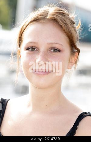 Heloise Volle attends La fille au coeur de cochon photocall during the ...