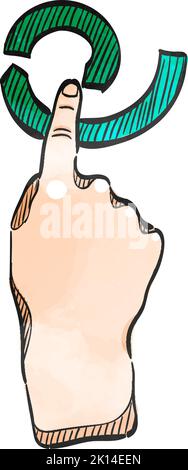 Finger gesture icon in watercolor style Stock Vector Image & Art - Alamy