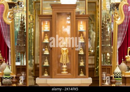 Deity statue standing straight made of silver, wearing silver gold ...