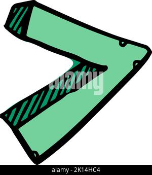 Greater-than sign, a mathematical inequality symbol. Vintage golden ...