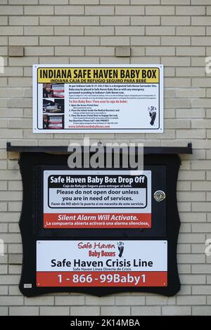 Safe haven Baby Box drop off in the wall of the Carmel Fire Department ...