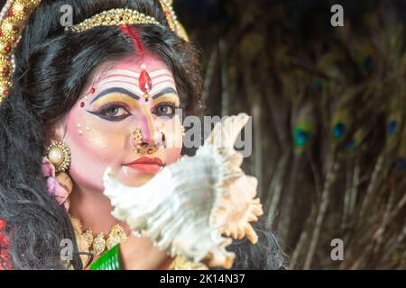 Concept Agomoni/ mahalaya shoot-Forms of Parvati with traditional dress ...