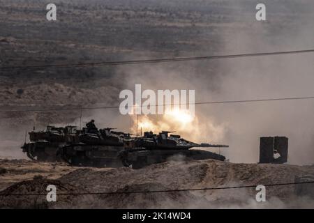 15 September 2022, Israel, Tze'elim: A military helicopter launches ...