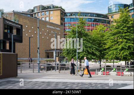 Television Centre, former headquarters of BBC Television, now three ...