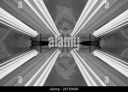 Kaleidoscope vision of the Doric columns of the Lincoln Memorial ...