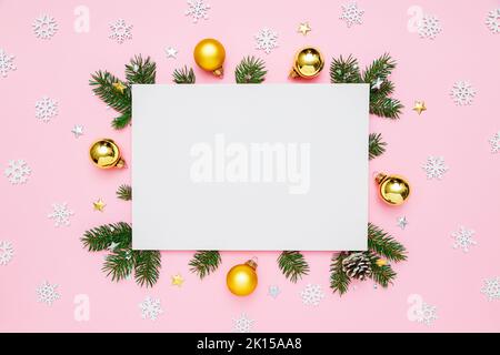 christmas card ball on pink background Stock Photo - Alamy