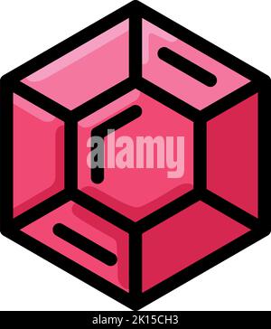 Isolated colored ruby videogame icon Pixelated style Vector Stock ...