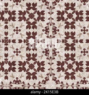 Foliage brown kaleidoscope seamless texture pattern. Trendy optic fresh ...