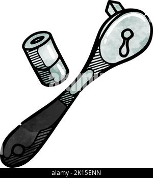 Hand drawn ratchet tools icons vector illustration Stock Vector Image ...