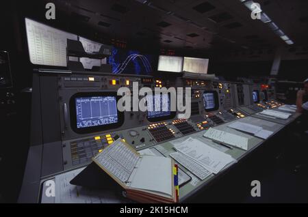 A look at NASA's mission control room at the Johnson Space Center, also ...