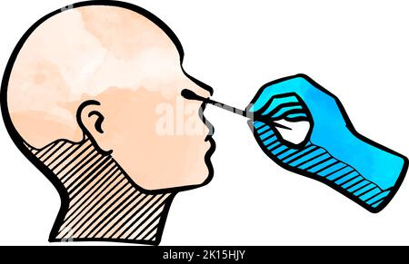 Hand drawn icon swab test vector illustration Stock Vector Image & Art ...
