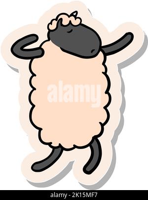 Hand drawn icon dancing sheep hand hand drawn. Vector illustration ...