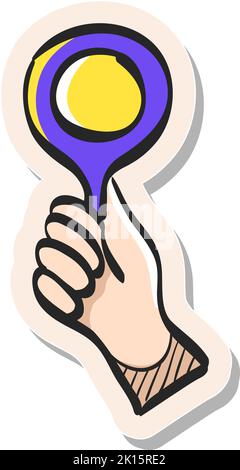 Hand drawn Bidder hand icon in gold foil texture vector illustration ...