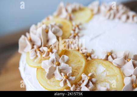 Homemade Piped Buttercream Multi-Layer Cake Stock Photo - Alamy