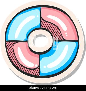 Hand drawn Rescue tube icon in gold foil texture vector illustration ...