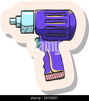 Hand drawn Electric screwdriver vector illustration Stock Vector Image ...