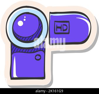 Hand drawn Camcorder icon in gold foil texture vector illustration Stock Vector Image & Art - Alamy