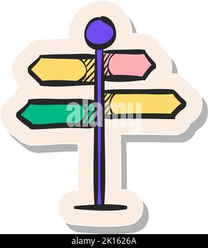 sticker of a cartoon sign post Stock Vector Image & Art - Alamy
