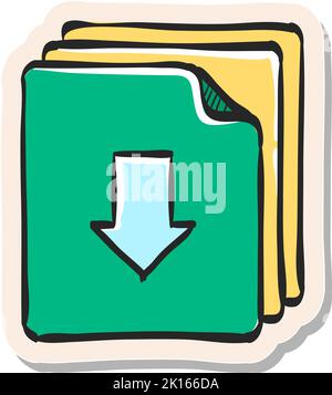 Hand drawn Multiple download arrow vector illustration Stock Vector ...