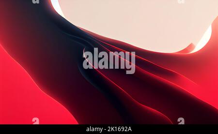 Abstract crimson and white waves background. Subtle gradient, flow ...