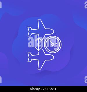connecting flight, transit time line icon Stock Vector Image & Art - Alamy