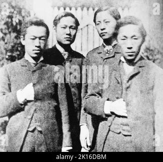 The protagonists of the Gapsin Coup (1884). From left to right, Park ...
