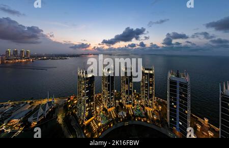 Aerial view of the Regatta Apartment icon waterfront city Pluit when ...