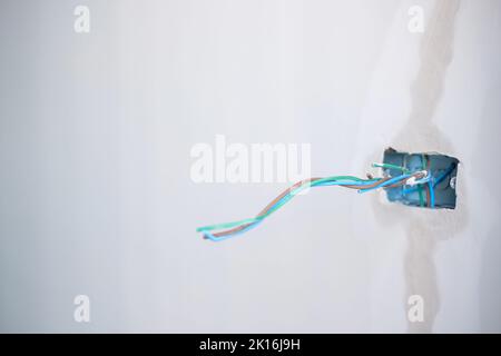 Electrical Wiring under plaster, hidden installation cables for socket ...