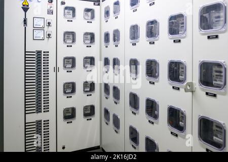 Electrical room of residential or commercial building. Multiple smart ...