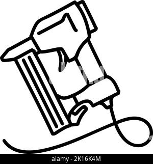 nailer line icon, pneumatic nail gun Stock Vector Image & Art - Alamy