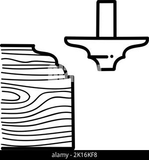 wood router tool line icon vector illustration Stock Vector Image & Art ...