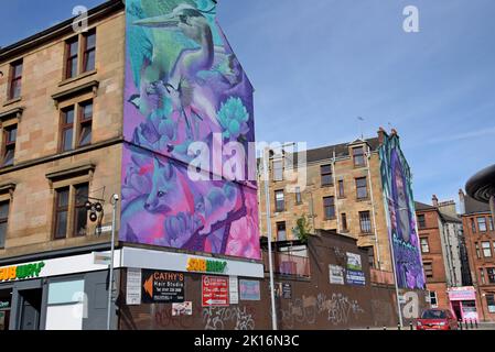 Gable end Mural depicting Merlin the Wizard, part of the Yardworks GRID ...