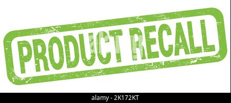 PRODUCT RECALL text written on blue dash stamp sign Stock Photo - Alamy