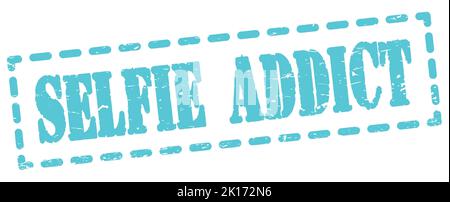 SELFIE ADDICT text written on pink-black grungy stamp sign Stock Photo ...