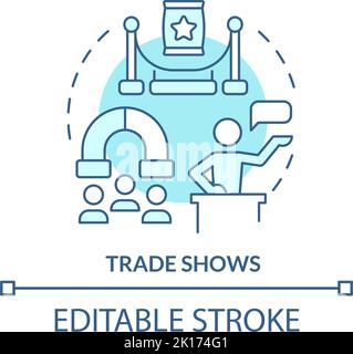Trade show concept icon. Organization idea thin line illustration ...