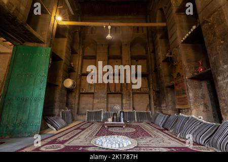 Interior of a traditional Omani home, Bait al Safah, Al Hamra, Oman ...