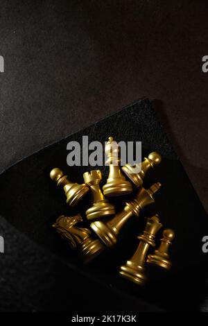 top of golden chess pawn pieces or leader businessman. victory ...