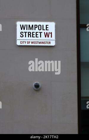 Wimpole Street sign London W1 England Stock Photo - Alamy