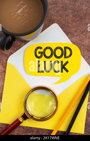 Inspiration showing sign Good Luck, Business idea A positive fortune or ...