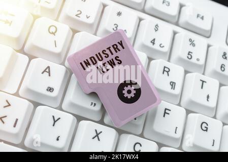 Hand writing sign Industry News. Concept meaning Technical Market ...
