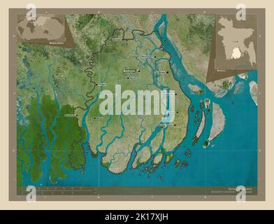 Barisal, division of Bangladesh. High resolution satellite map Stock ...