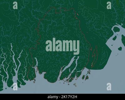 Barisal, division of Bangladesh. Elevation map colored in wiki style ...