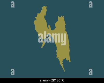 Chittagong, division of Bangladesh. Solid color shape. Locations and ...