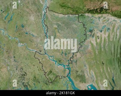 Dhaka, division of Bangladesh. High resolution satellite map. Locations ...