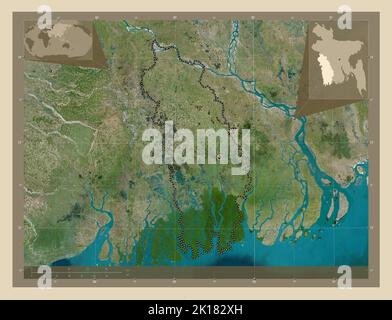 Khulna, division of Bangladesh. High resolution satellite map ...