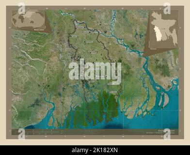 Khulna, division of Bangladesh. High resolution satellite map Stock ...